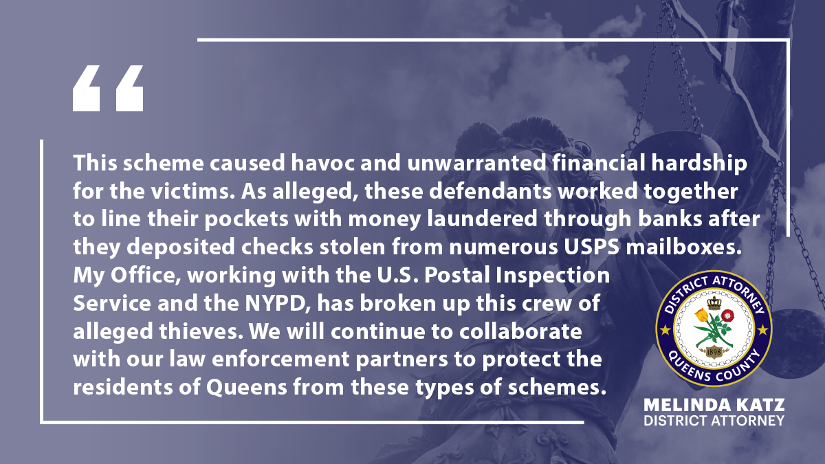 MAIL FISHING-CHECK STEALING CREW DISMANTLED IN QUEENS; GRAND JURY ...