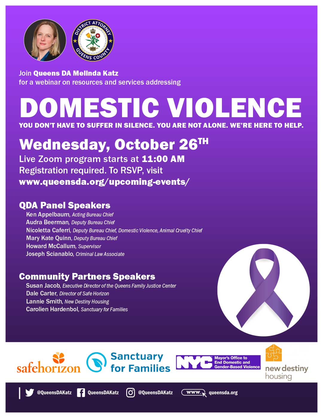 Upcoming Events - OFFICE OF THE DISTRICT ATTORNEY QUEENS COUNTY