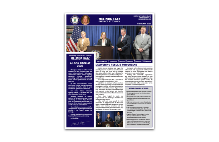 Monthly Community Newsletters - OFFICE OF THE DISTRICT ATTORNEY QUEENS ...